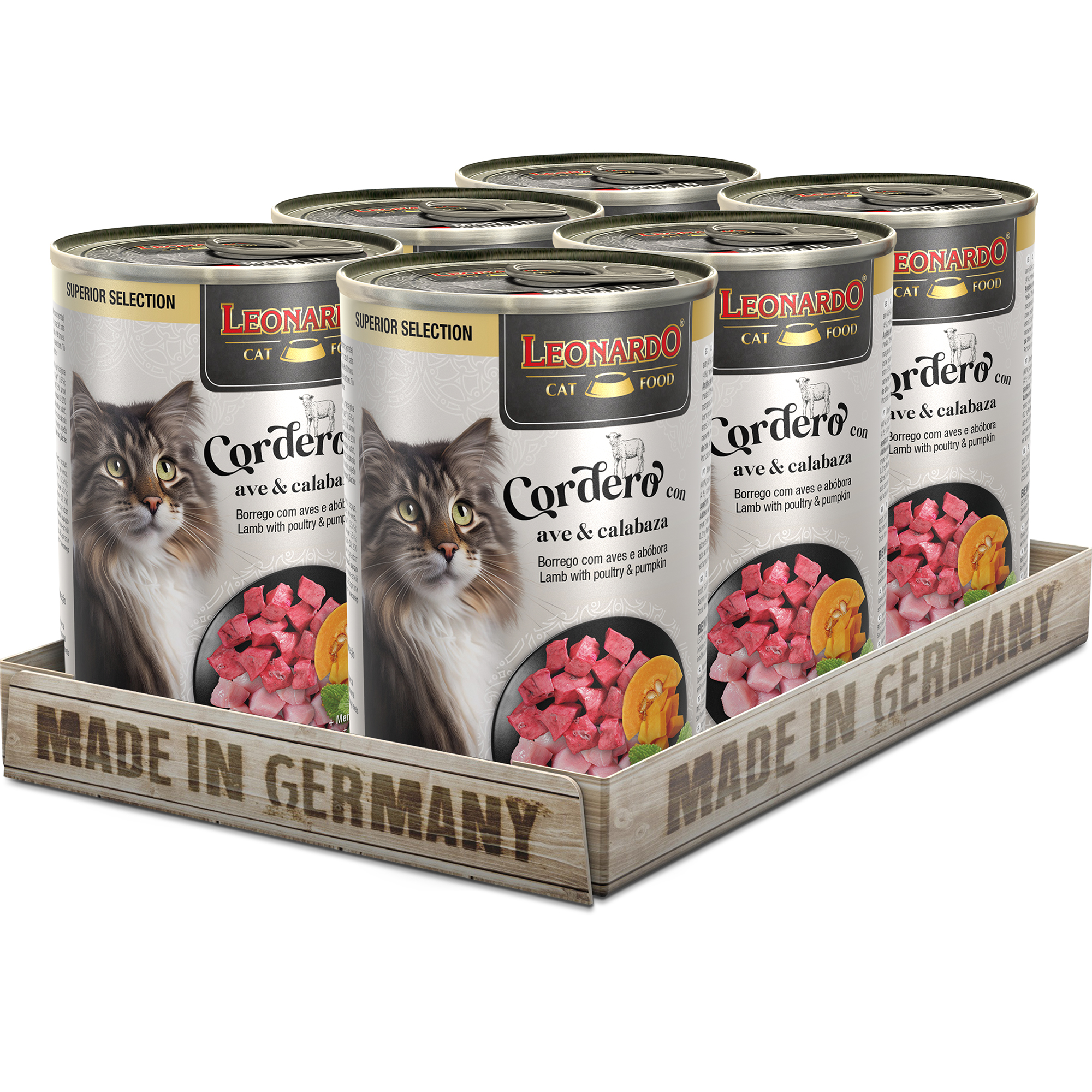 Paté para gatos de cordero con ave y calabaza