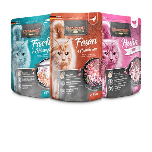 Nassfutter für Katzen | Frischebeutel & Dosen